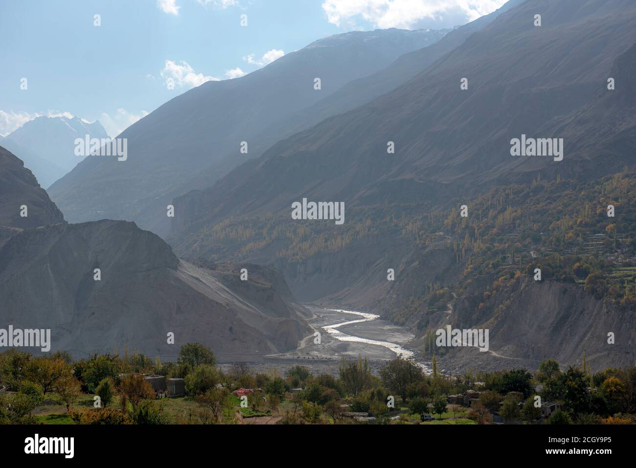 autumn at hunza in norhtern areas of gilgit baltistan , Pakistan Stock ...