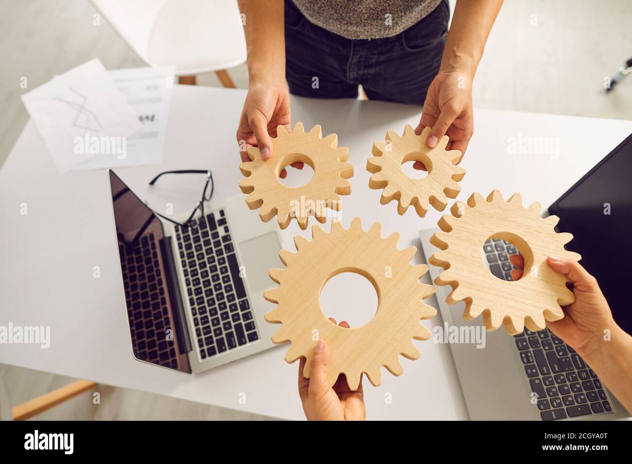 Teamwork Cooperation And Successful Strategy Concept Hands Of