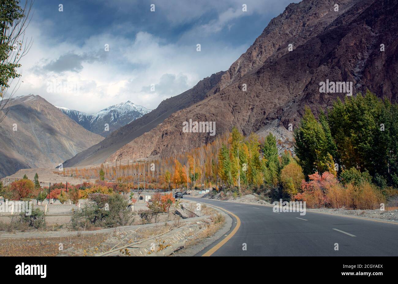 autumn at hunza in norhtern areas of gilgit baltistan , Pakistan Stock ...