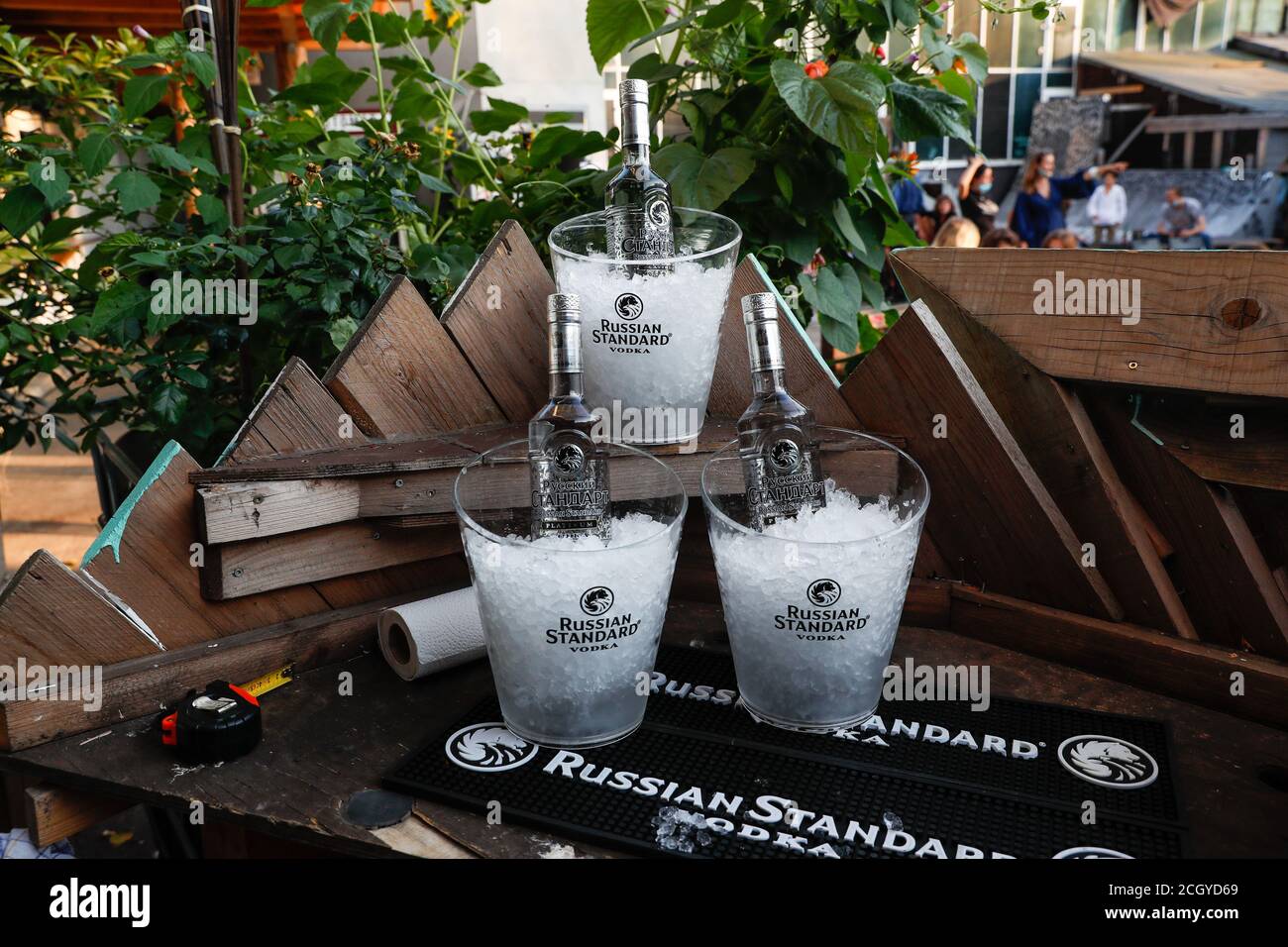 Berlin, Germany. 12th Sep, 2020. Bottles of Russian Standard Vodka are ...