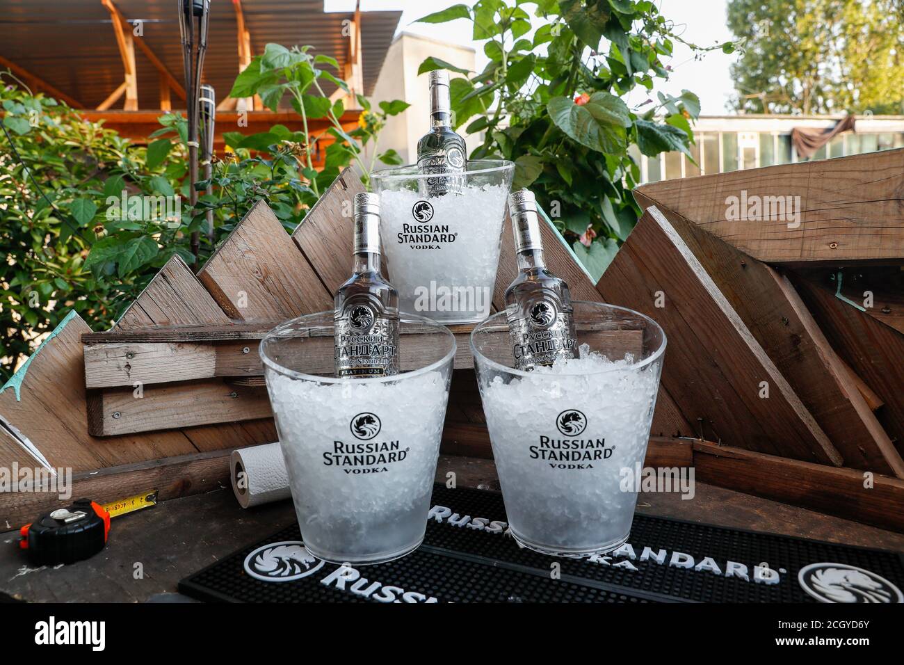 Berlin, Germany. 12th Sep, 2020. Bottles of Russian Standard Vodka are ...
