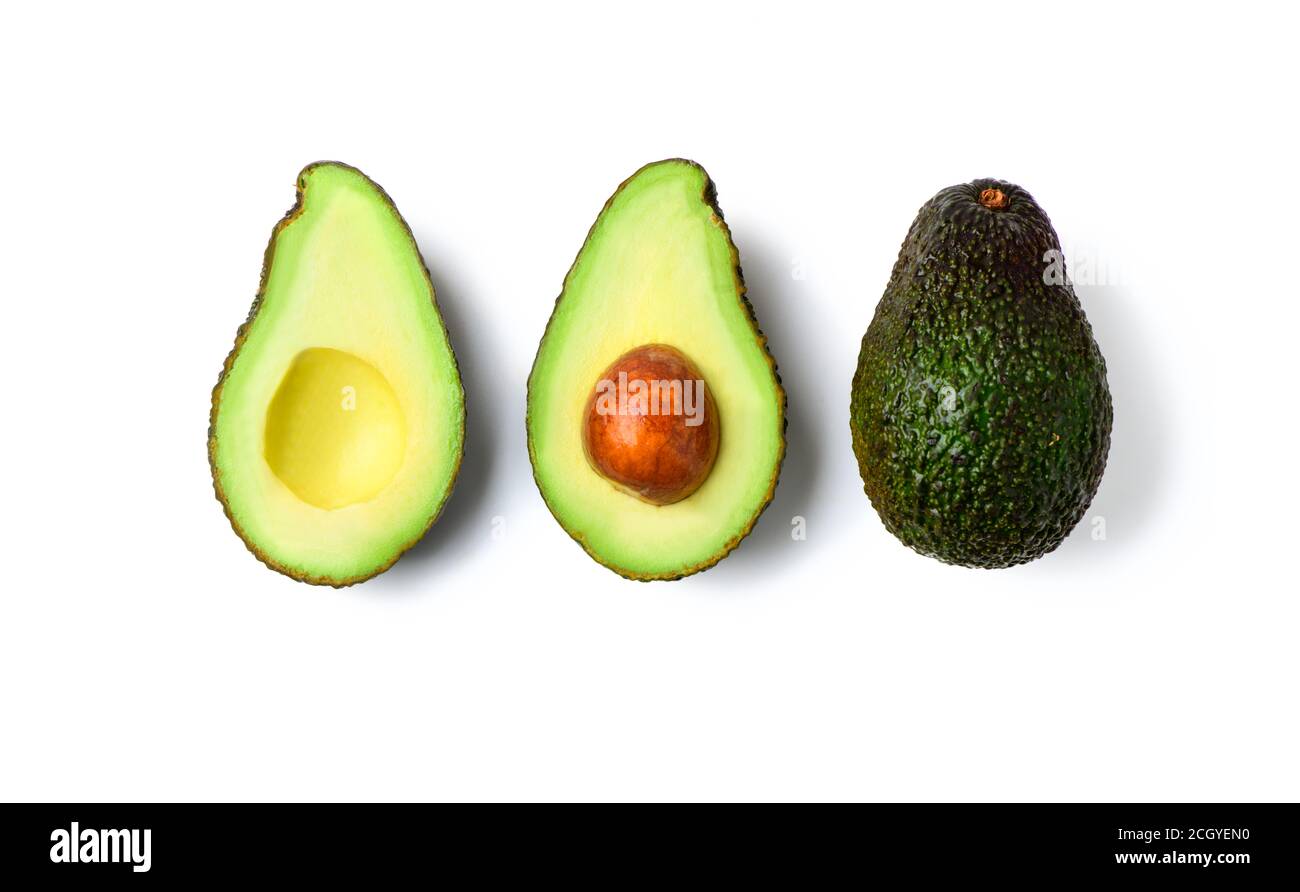 Avocado isolated top view hi-res stock photography and images - Alamy