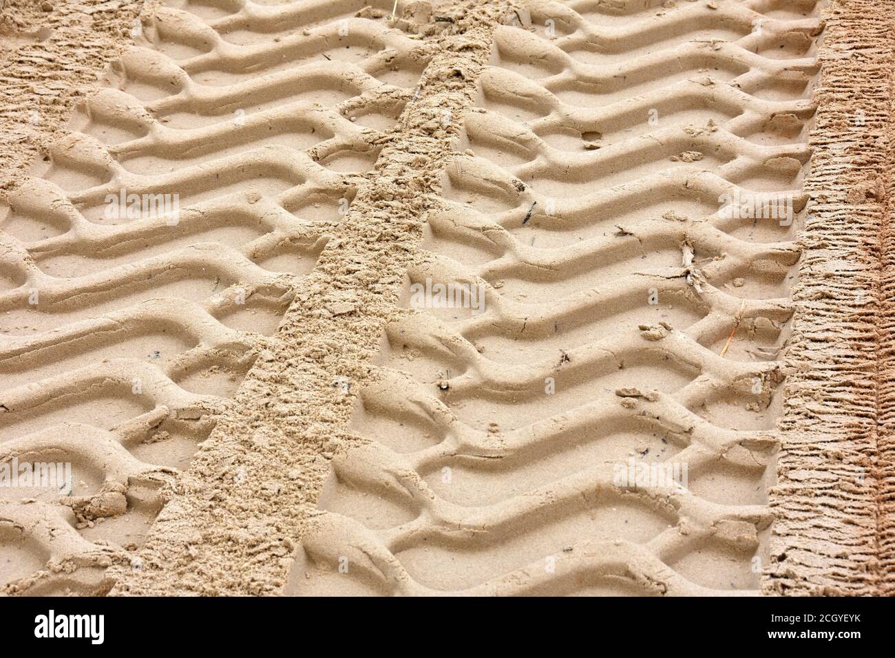 Tire tracks in sand Stock Photo - Alamy