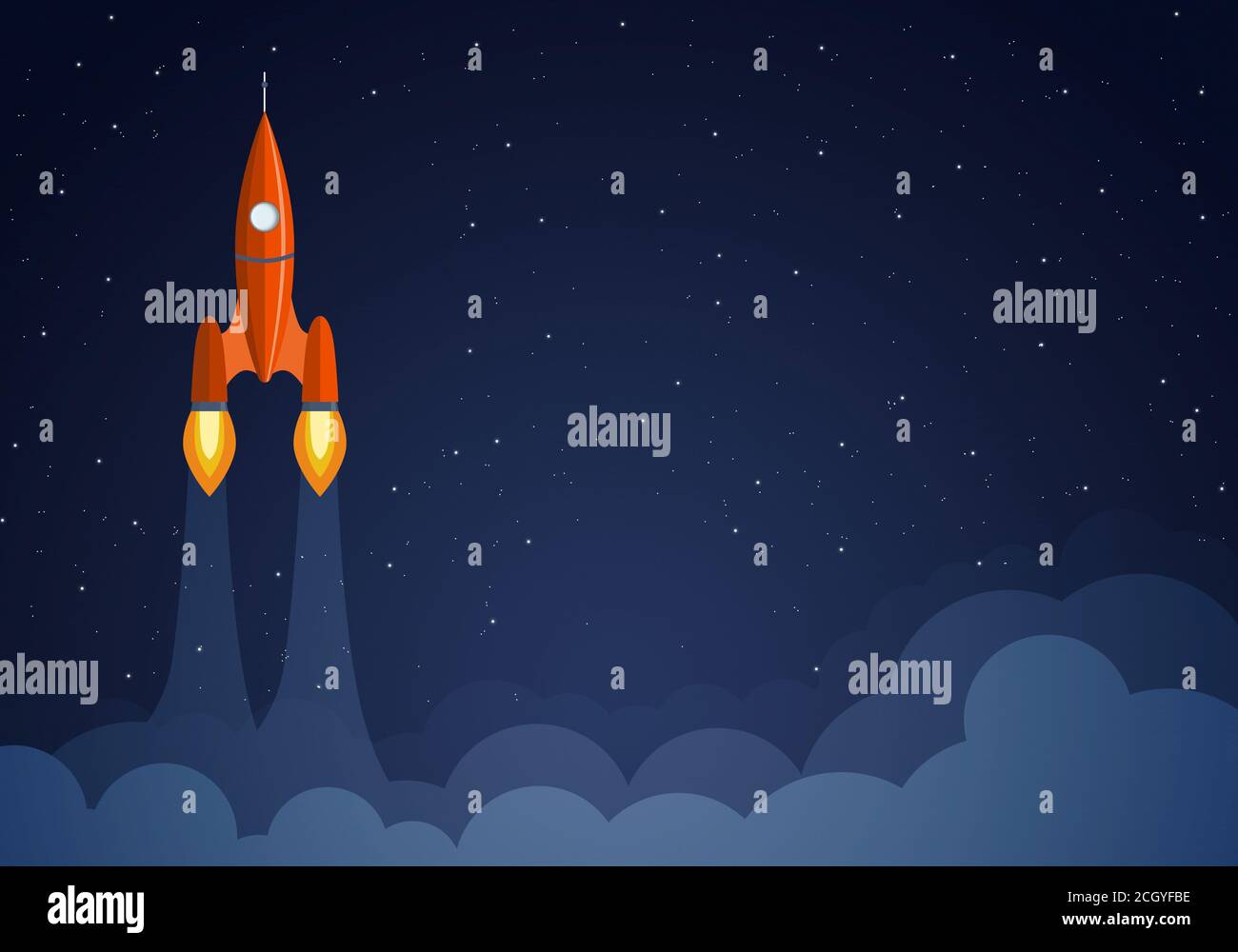 Rocket takes off into outer space Stock Photo - Alamy