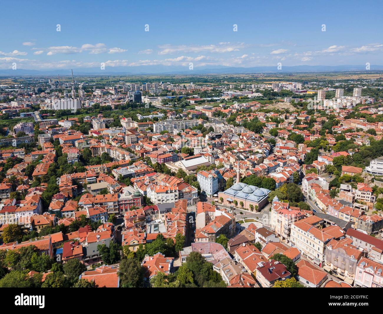 Amazing Aerial view of City of Plovdiv, Bulgaria Stock Photo - Alamy