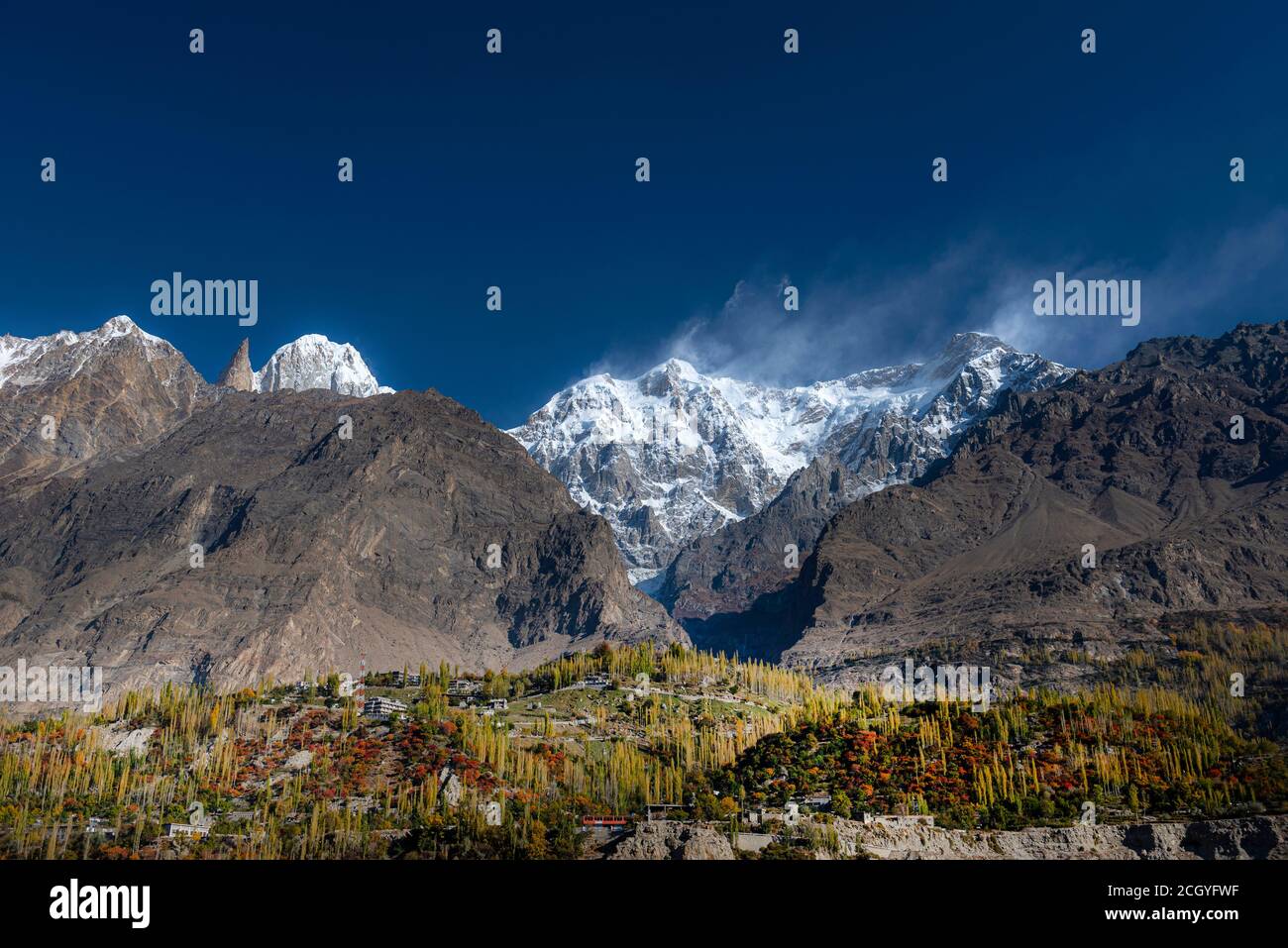 autumn at hunza in norhtern areas of gilgit baltistan , Pakistan Stock ...