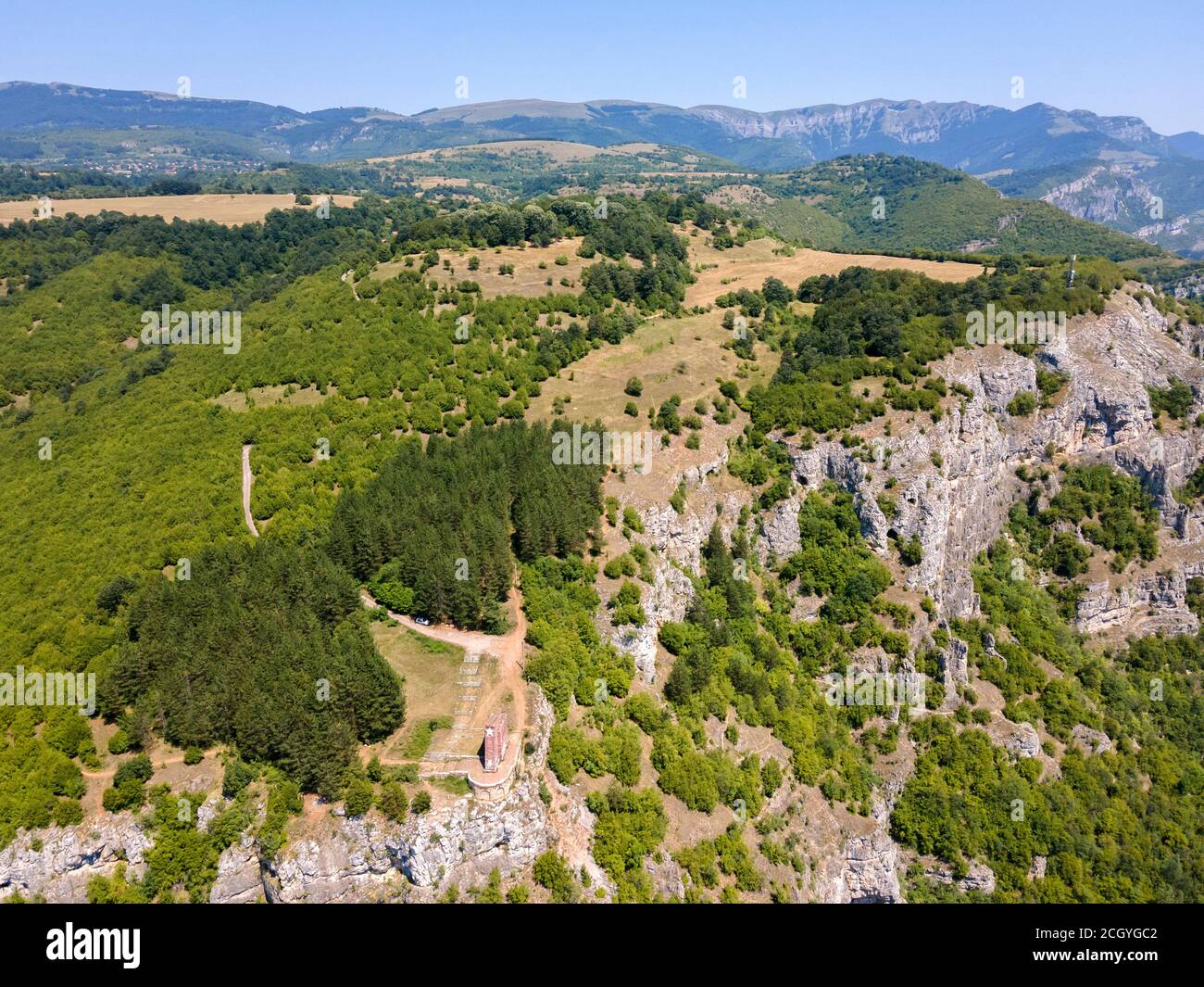 Aerial view of Iskar river Gorge, Balkan Mountains, Bulgaria Stock ...