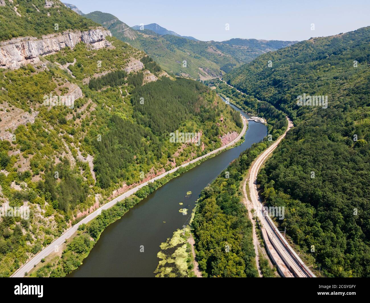 Aerial view of Iskar river Gorge, Balkan Mountains, Bulgaria Stock ...