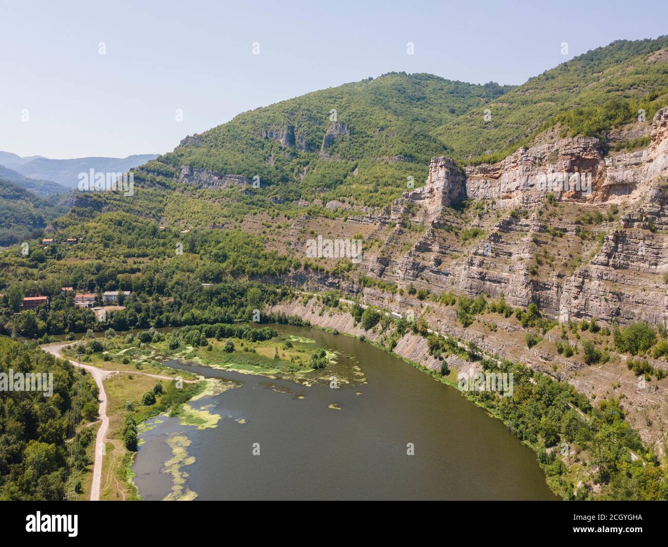 Aerial view of Iskar river Gorge, Balkan Mountains, Bulgaria Stock ...