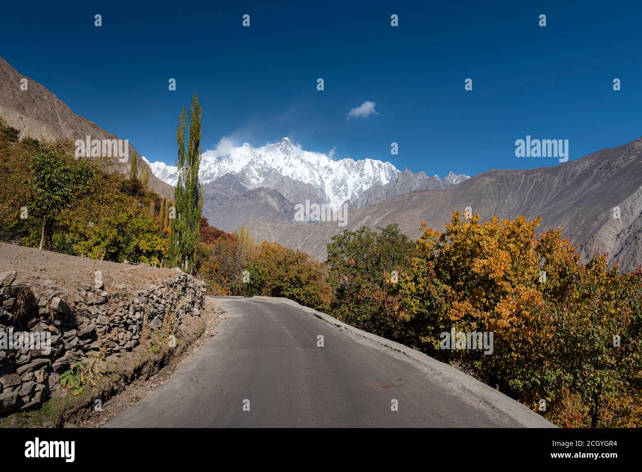 autumn at hunza in norhtern areas of gilgit baltistan , Pakistan Stock ...