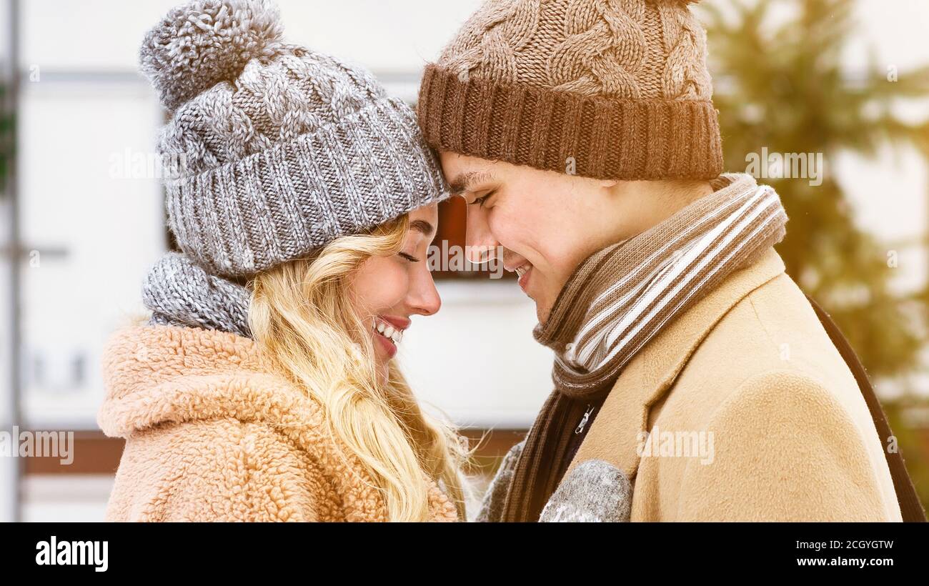 Man and woman foreheads touching hi-res stock photography and images ...