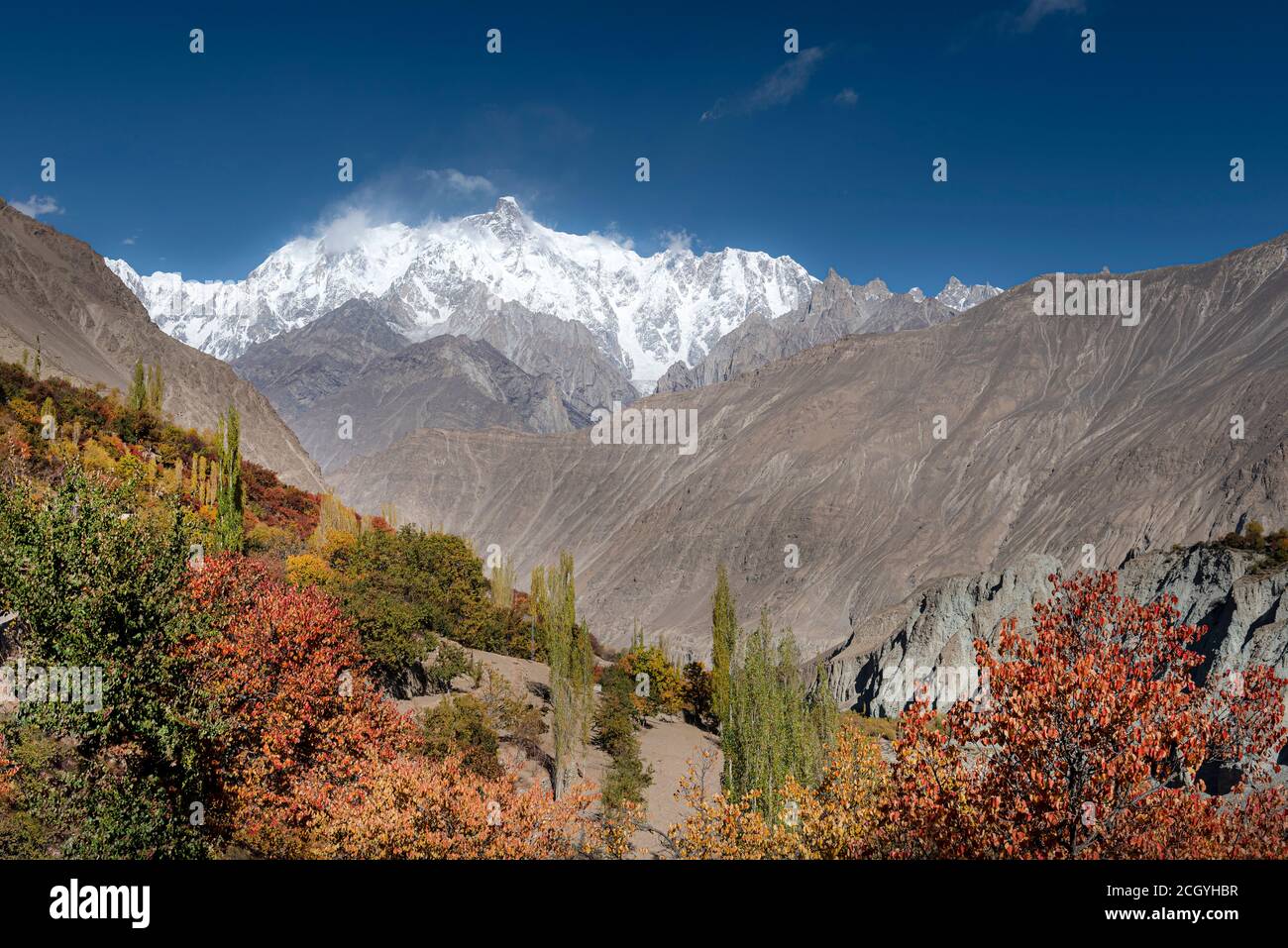 autumn at hunza in norhtern areas of gilgit baltistan , Pakistan Stock ...