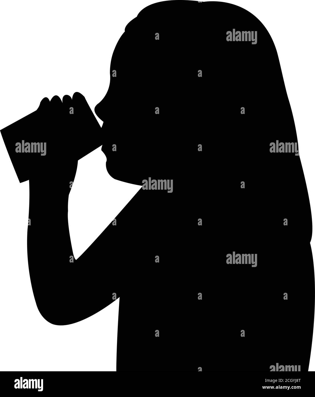 a girl drinking, head silhouette vector Stock Vector Image & Art - Alamy