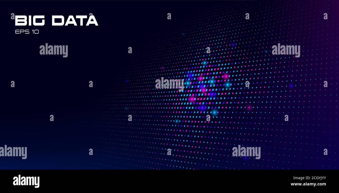 Big data visualization. Abstract background multicolored data units on ...