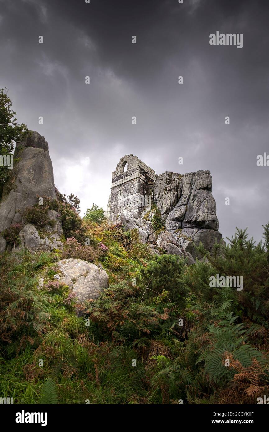 The ruins of the atmospheric 15th century Roche Rock Hermitage in ...