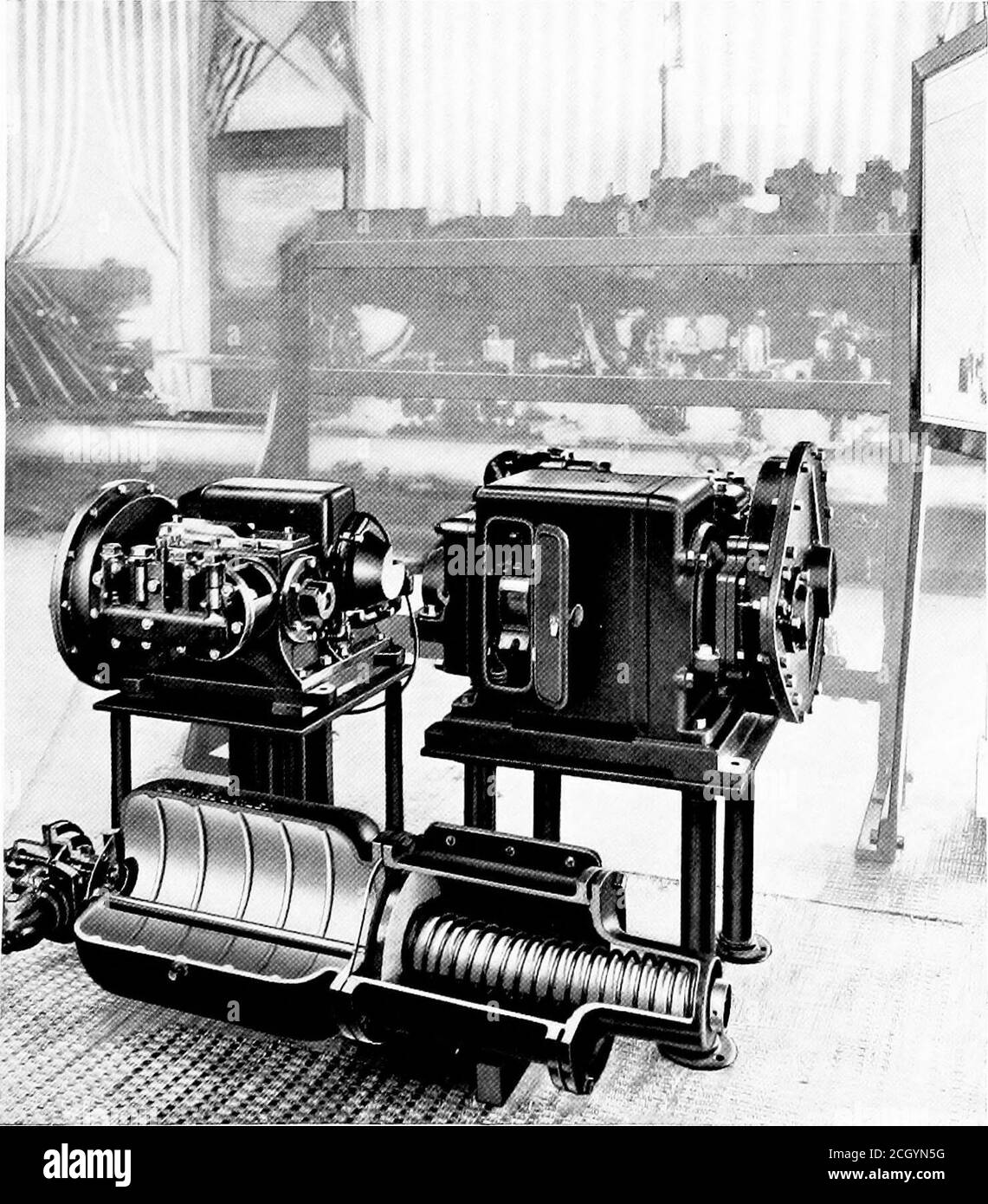 Air compressors driven Black and White Stock Photos & Images - Alamy