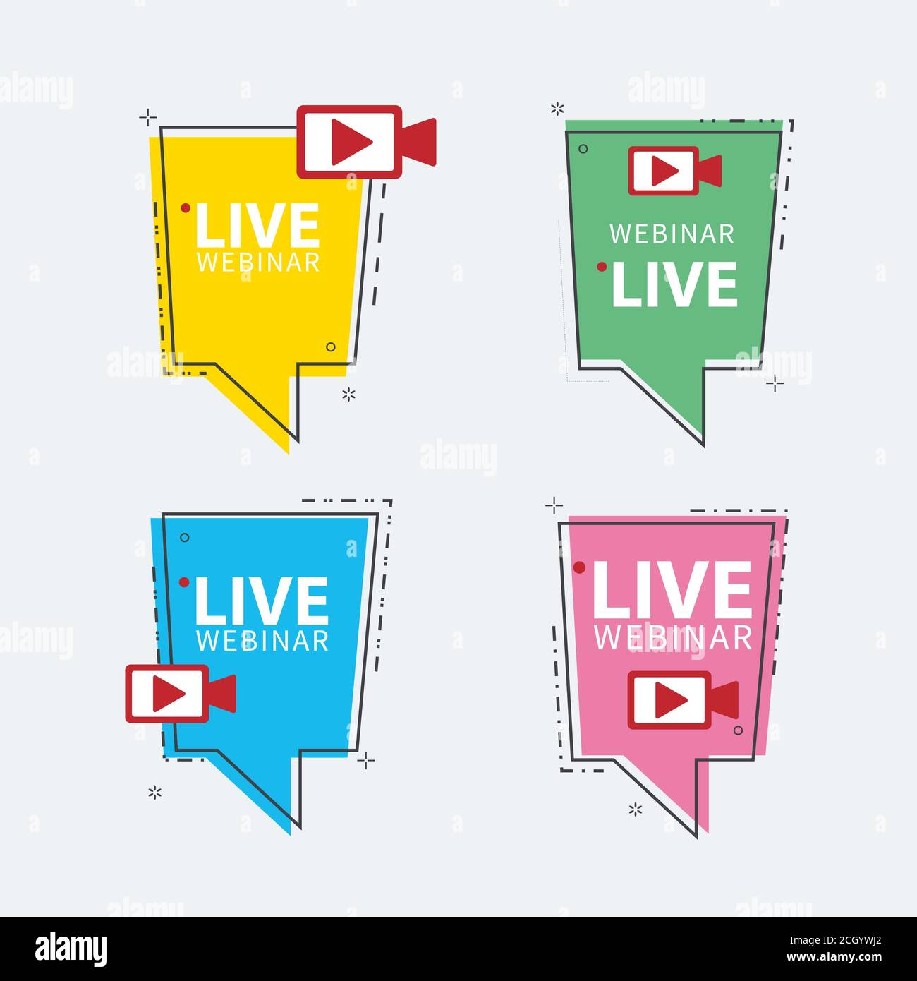 Live Webinar Button, icon, emblem label Vector illustration flat linear ...