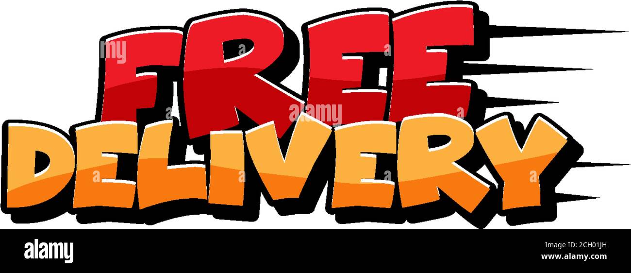 Text delivery banner on white background illustration Stock Vector ...