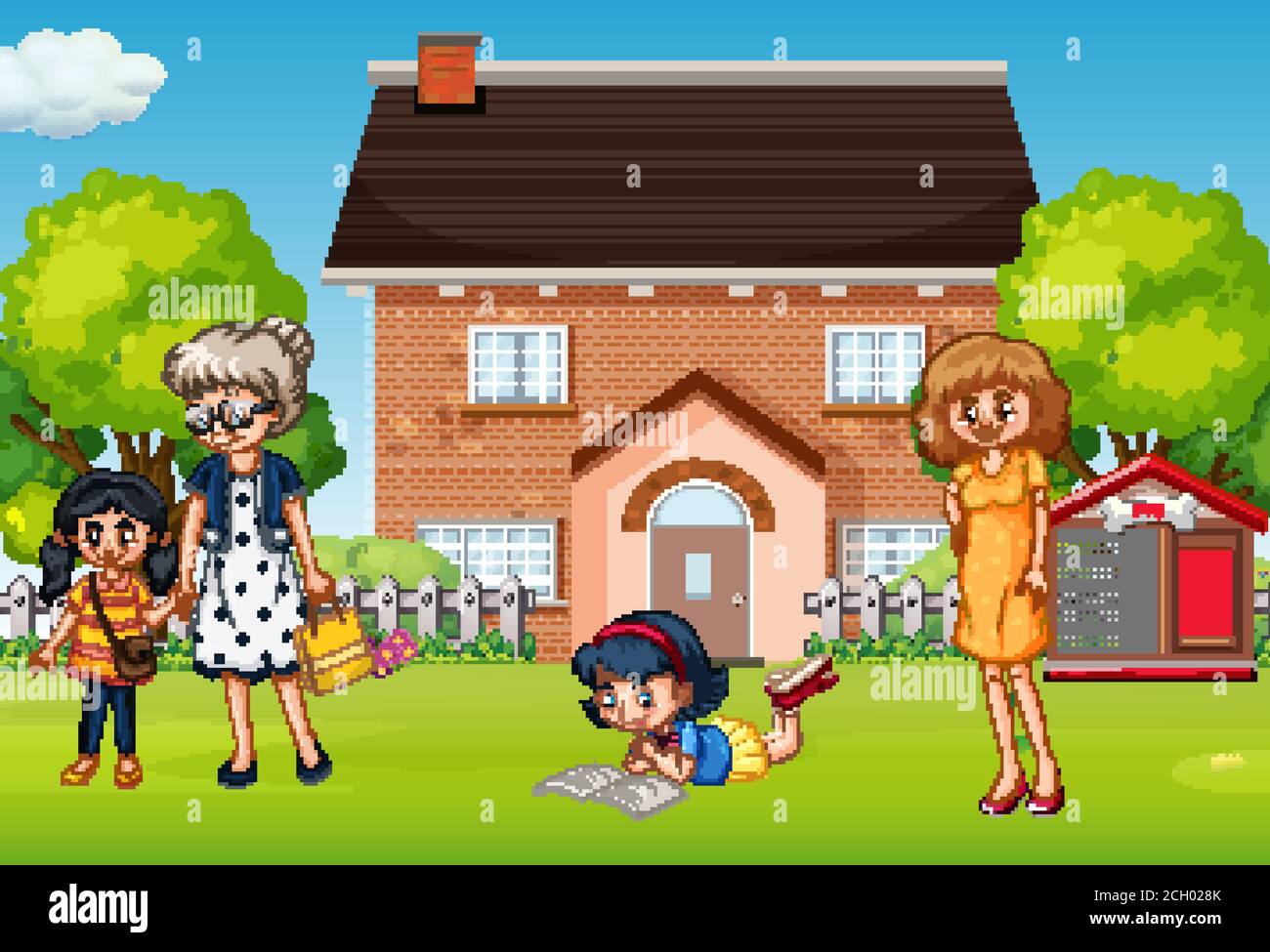 Scene with family having a good time at home illustration Stock Vector ...