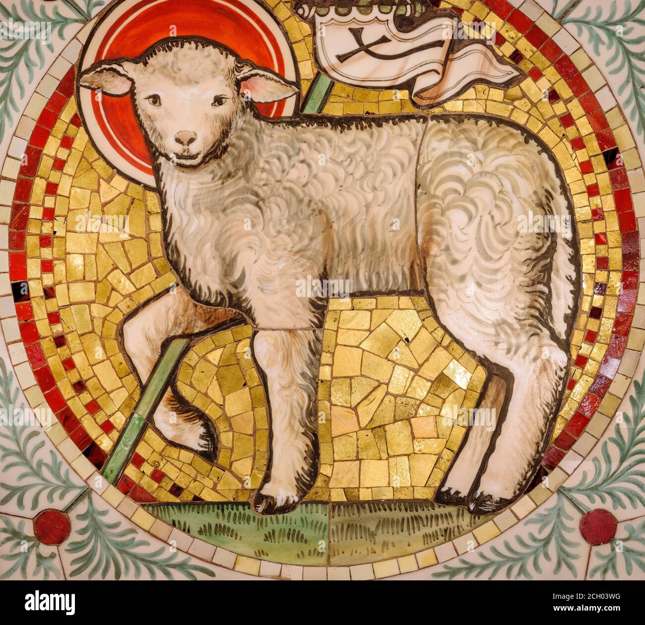 The pre-Raphaelite style mosaic at East Hoathly Church near Lewes, East ...