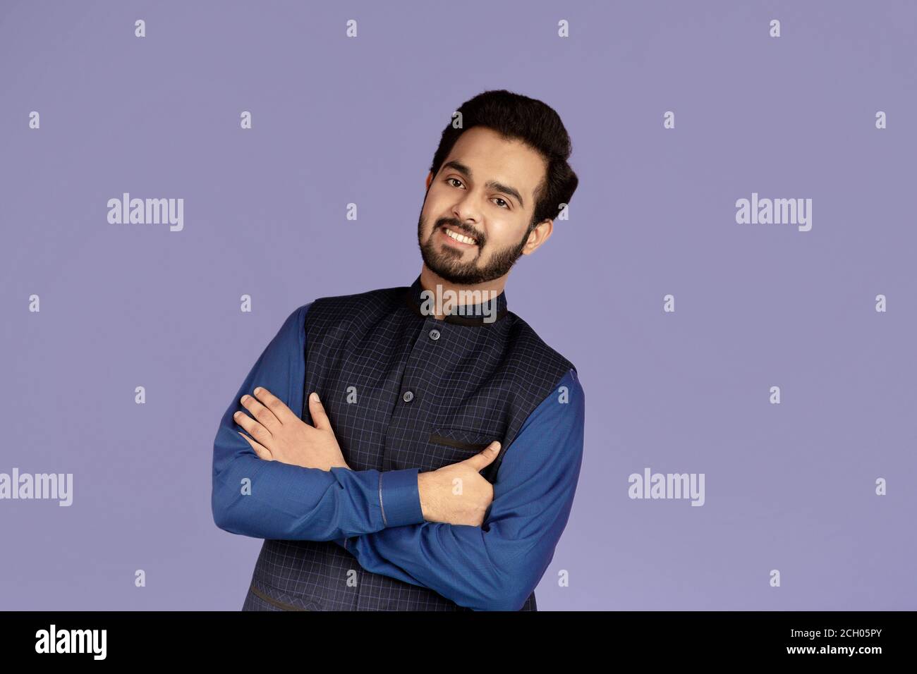 Indian man arms crossed happiness hi-res stock photography and images ...