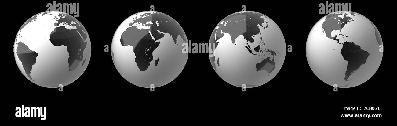 World map, Earth - all continents - 3D illustration Stock Photo - Alamy