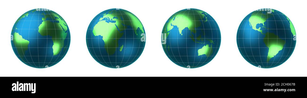 World map, Earth - all continents - 3D illustration Stock Photo - Alamy