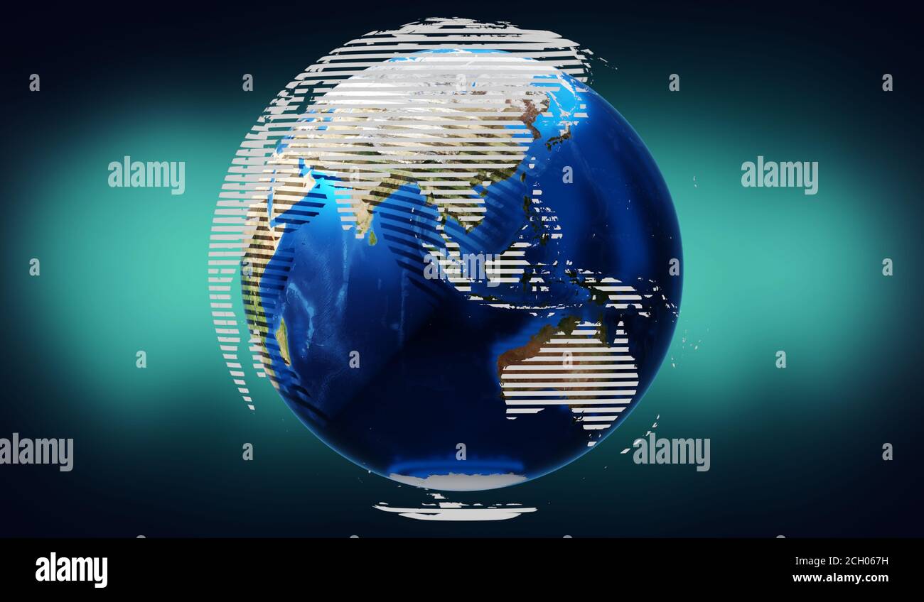 World map - Asia and Australia side - 3D illustration Stock Photo - Alamy