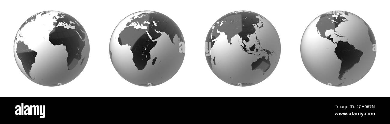 World map, Earth - all continents - 3D illustration Stock Photo - Alamy