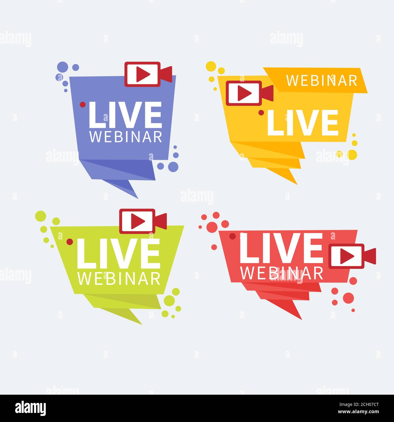 Live Webinar Button, icon, emblem label Vector illustration flat linear ...