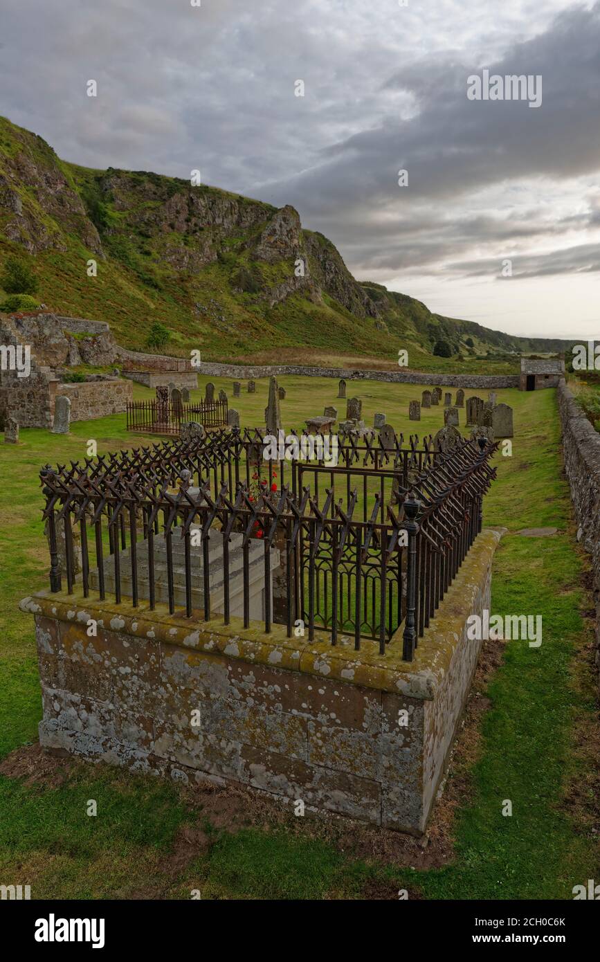 Ecclesgreig Burial ground at the foot of the dramatic Cliffs in the St ...