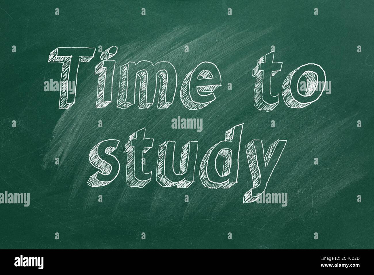 Hand drawing "Time to study" on green chalkboard Stock Photo - Alamy