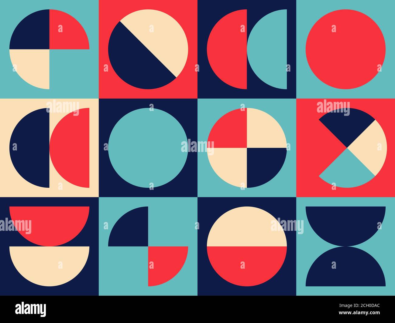 Trendy bauhaus pattern. Bauhaus poster. Vector geometric abstract ...