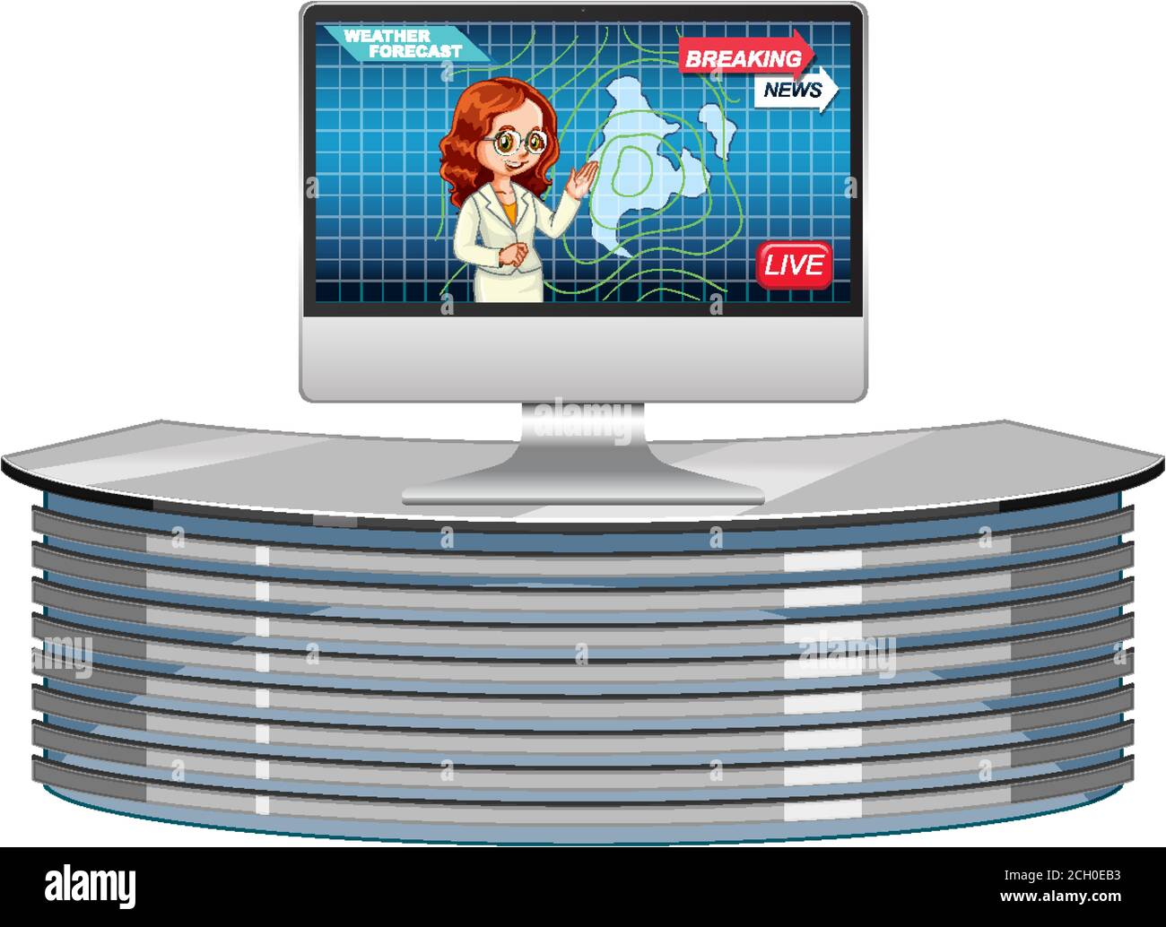 News on computer screen on the counter illustration Stock Vector Image ...