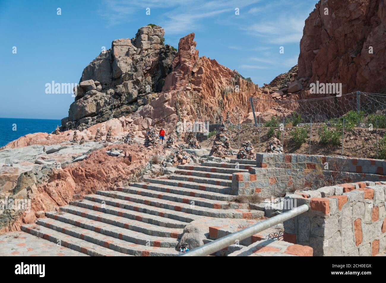 Sardinia Coastline: Typical Red Rocks and Cliffs near Sea in Arbatax ...