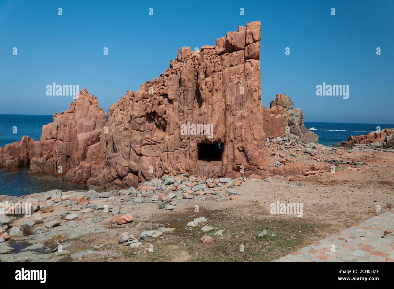 Sardinia Coastline: Typical Red Rocks and Cliffs near Sea in Arbatax ...