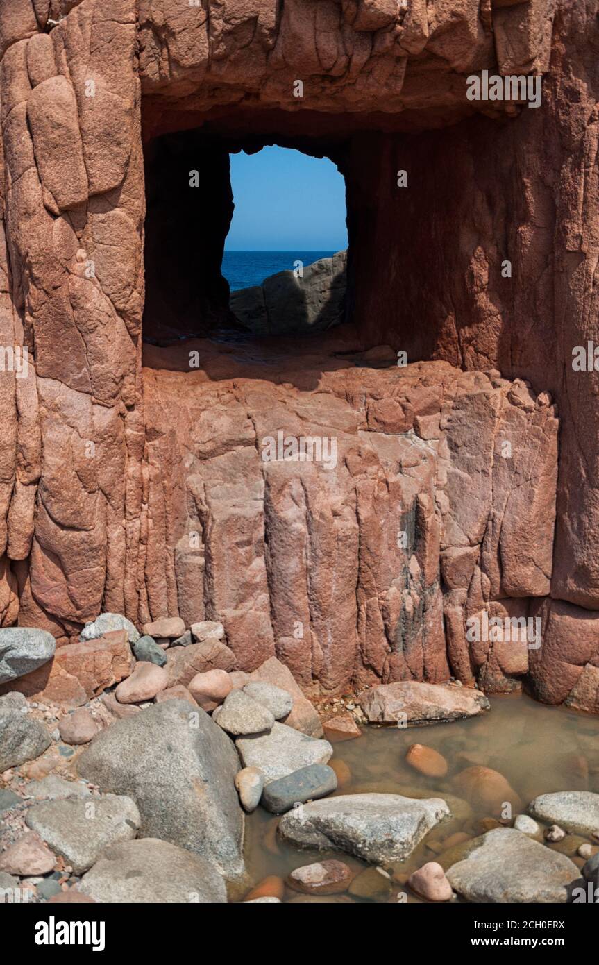 Sardinia Coastline: Typical Red Rocks and Cliffs near Sea in Arbatax ...