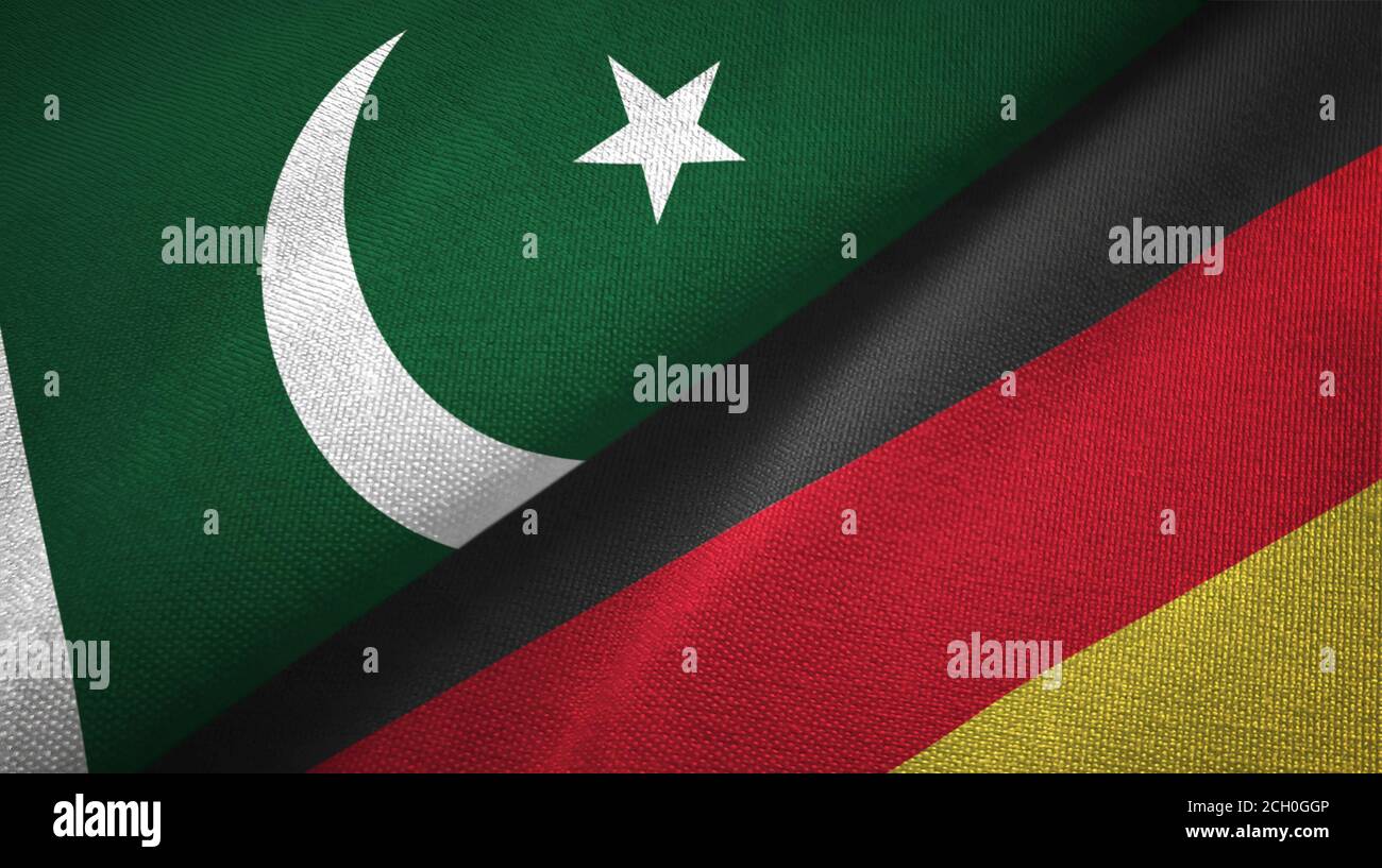 Pakistan and Germany two flags textile cloth, fabric texture Stock ...