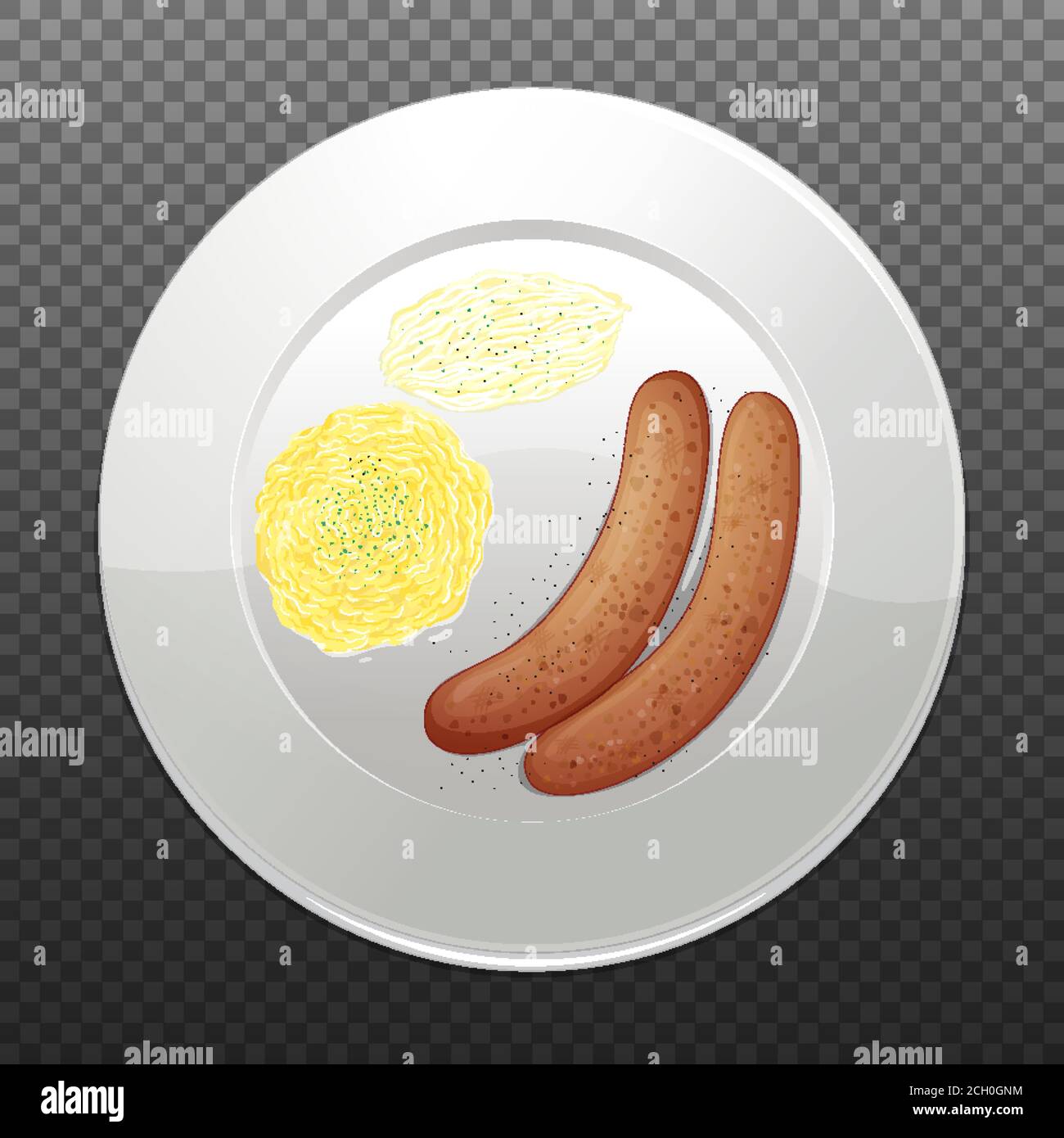 Bangers and mash on plate illustration Stock Vector Image & Art - Alamy