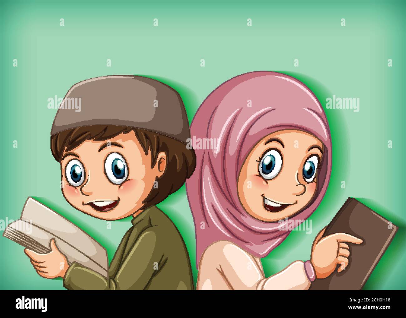 Muslim students reading the book illustration Stock Vector Image & Art ...