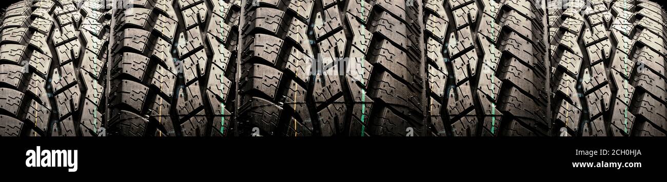 with off-road tire tread texture, auto background, panoramic photo ...