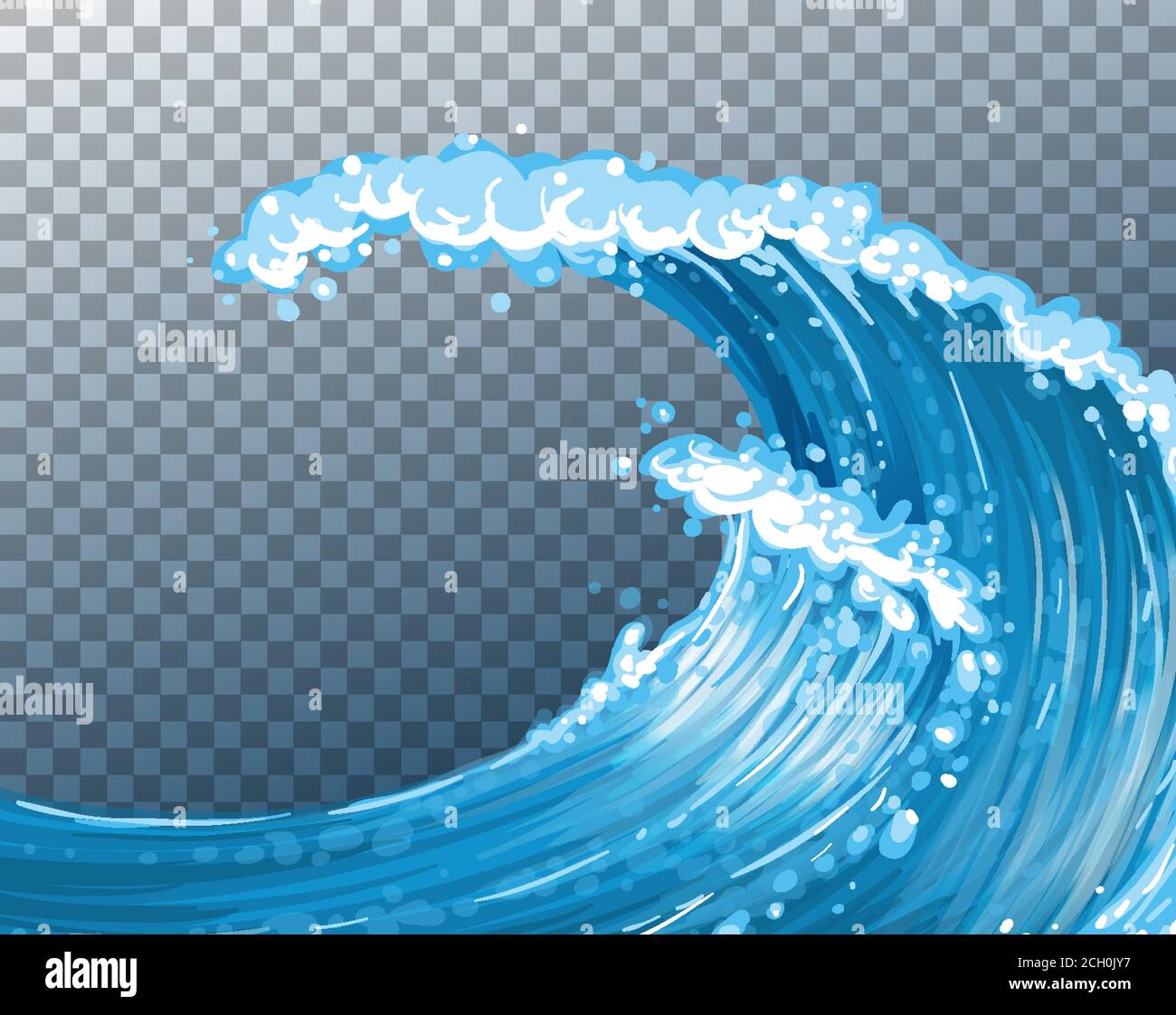 Sea giant waves transparent background illustration Stock Vector Image ...