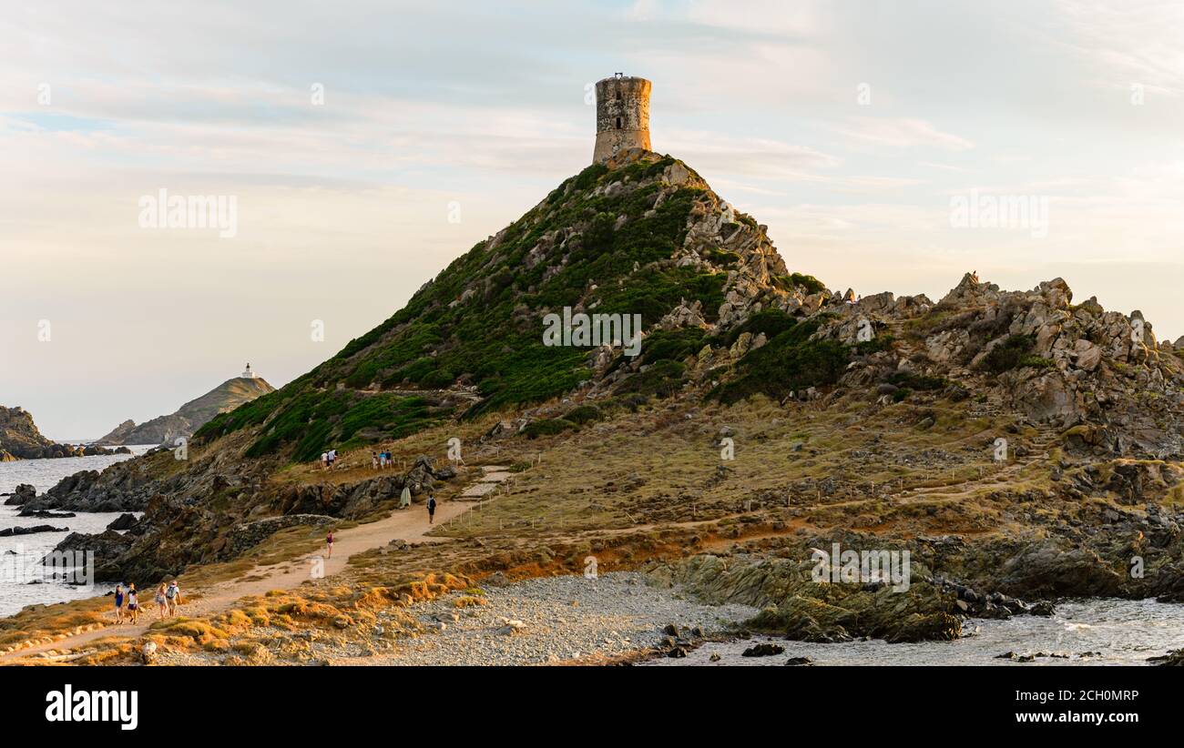 The Parata tower of the bloody islands at Sunset in the South of France ...