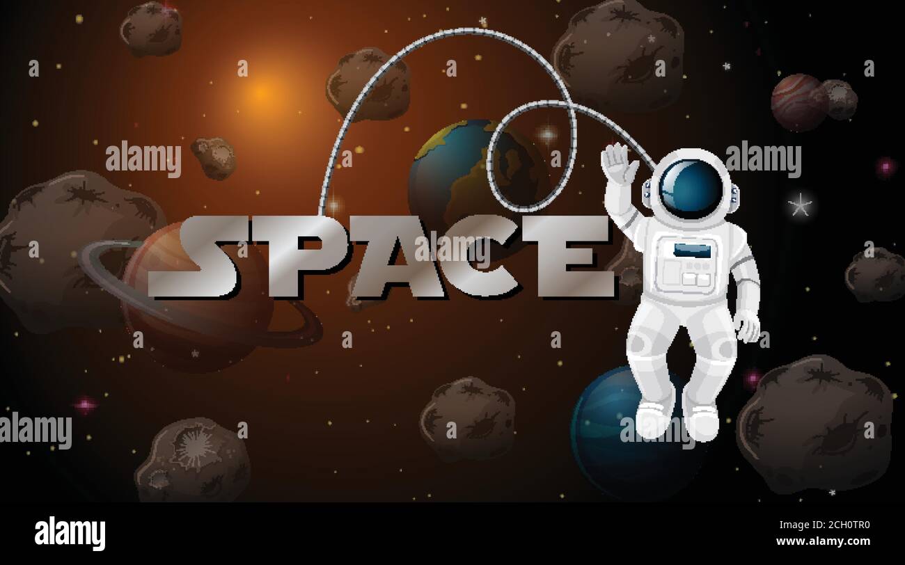 Astronaut in space scene illustration Stock Vector Image & Art - Alamy