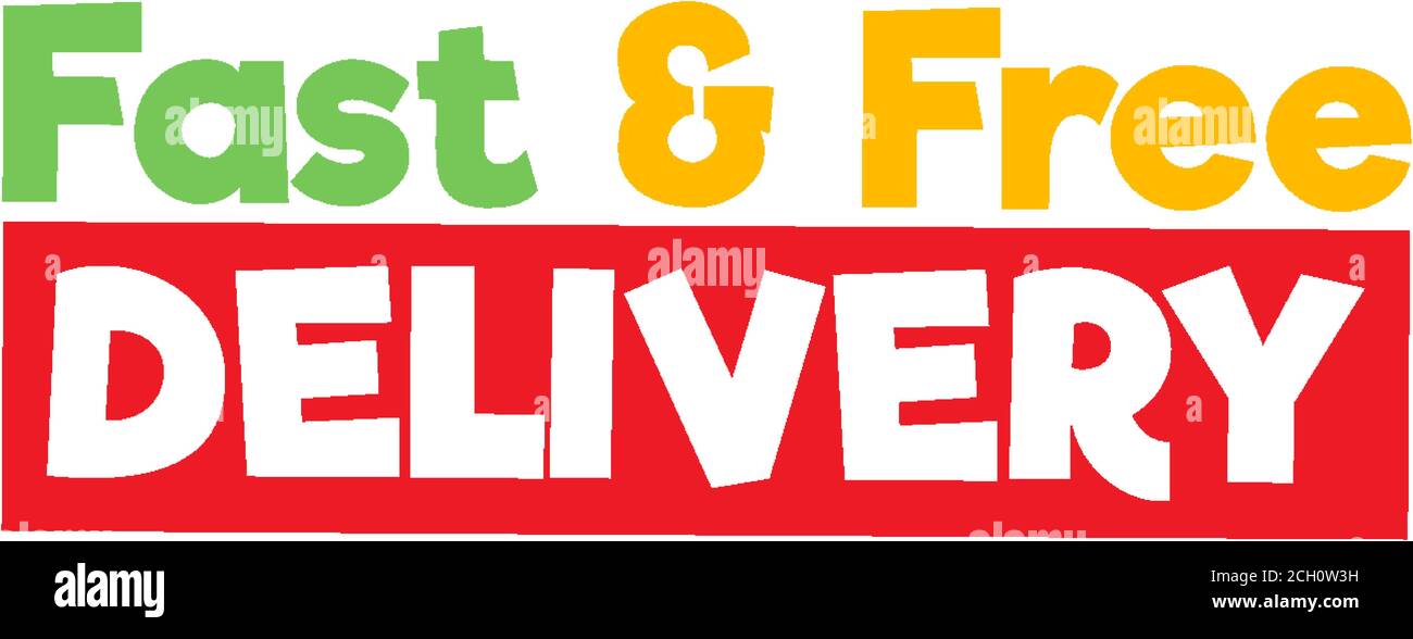 Text delivery banner on white background illustration Stock Vector ...