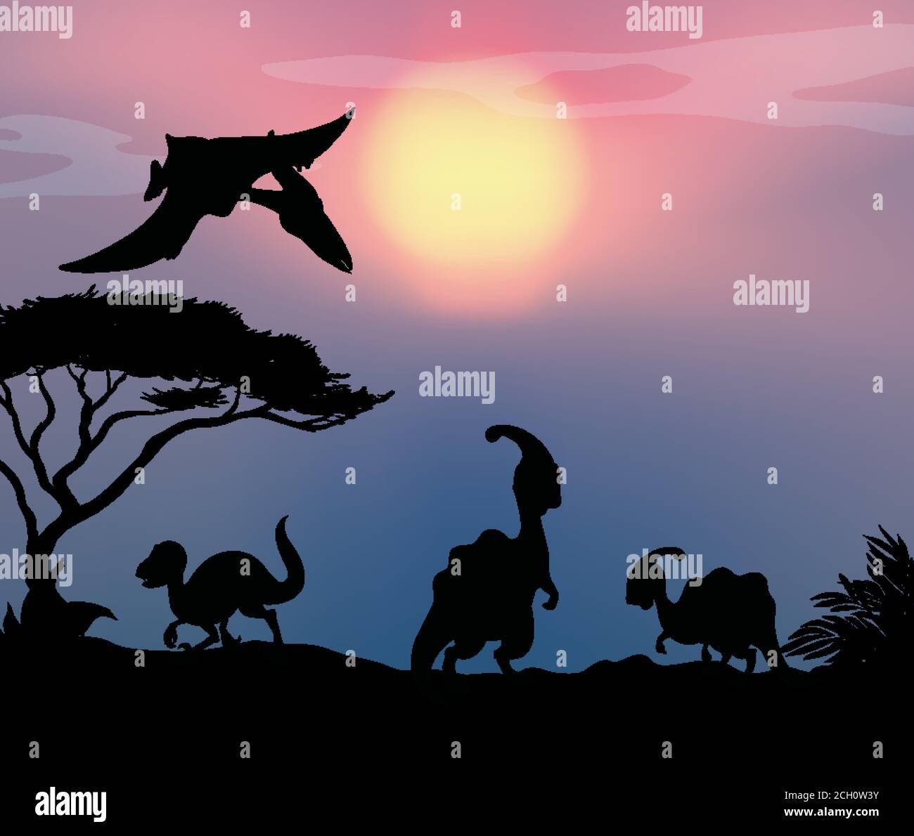 Dinosaur in nature background illustration Stock Vector Image & Art - Alamy