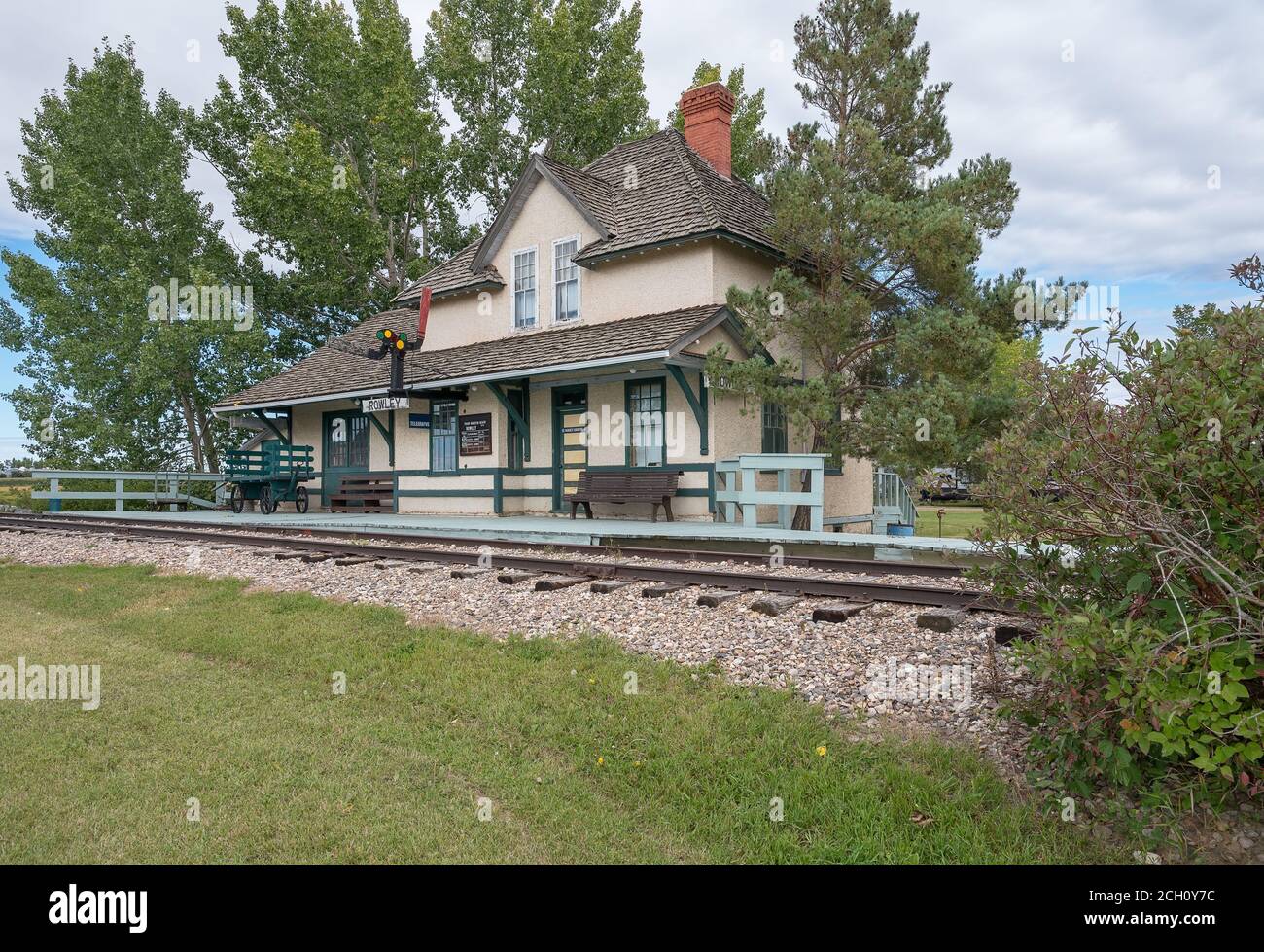 Train station in the town of Rowley, Alberta, Canada Stock Photo - Alamy