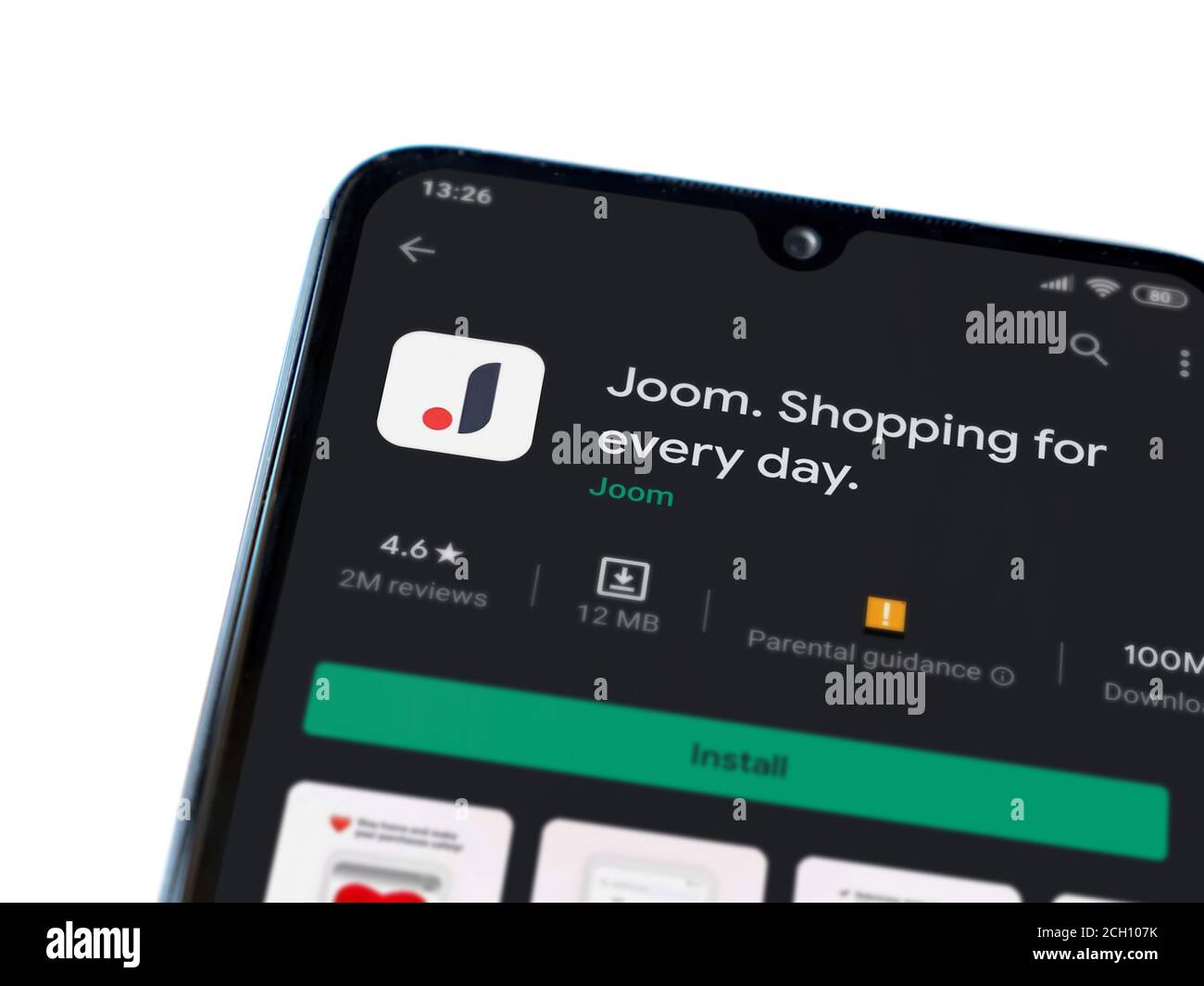 Lod, Israel - July 8, 2020: Joom app play store page on the display of ...
