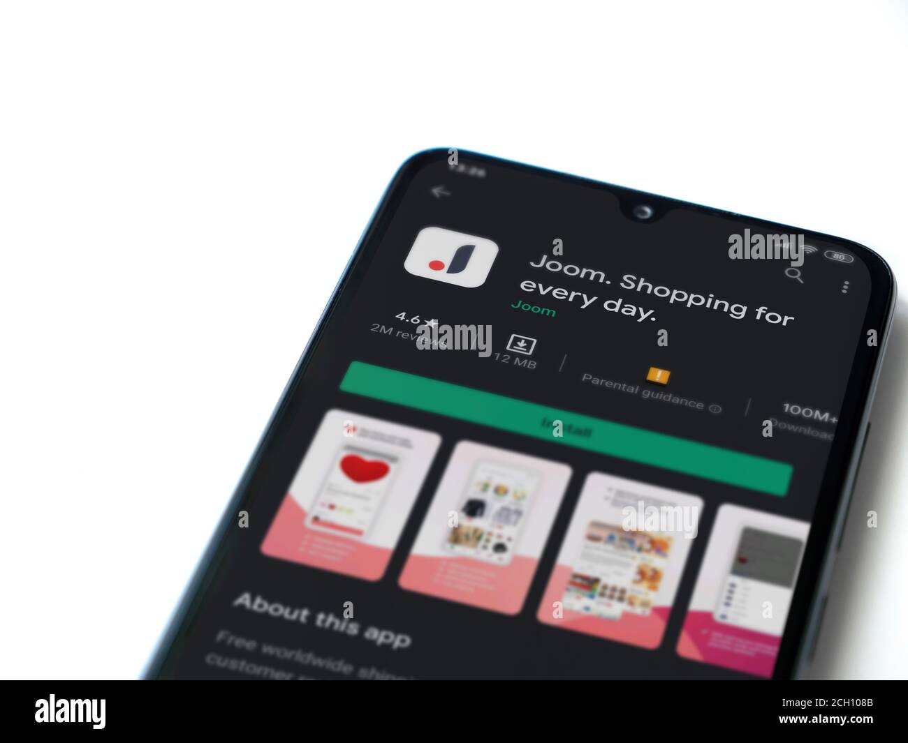 Lod, Israel - July 8, 2020: Joom app play store page on the display of ...