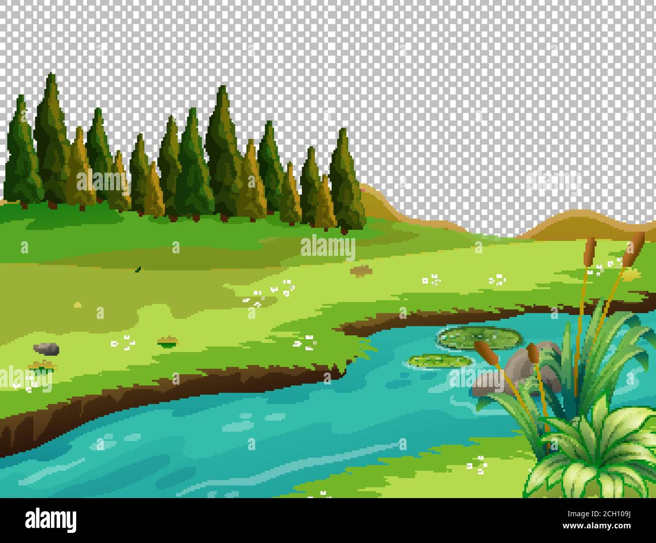 Nature outdoor landscape transparent background illustration Stock ...